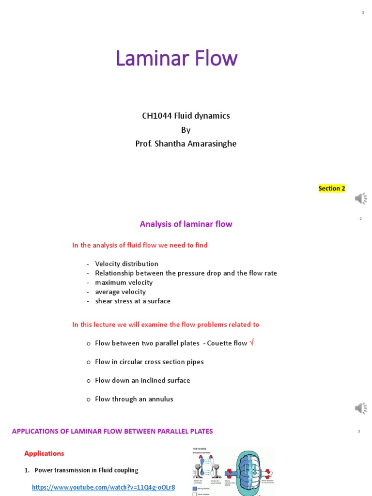 Laminar Flow Ppt2 | PDF | Fluid Dynamics | Reynolds Number