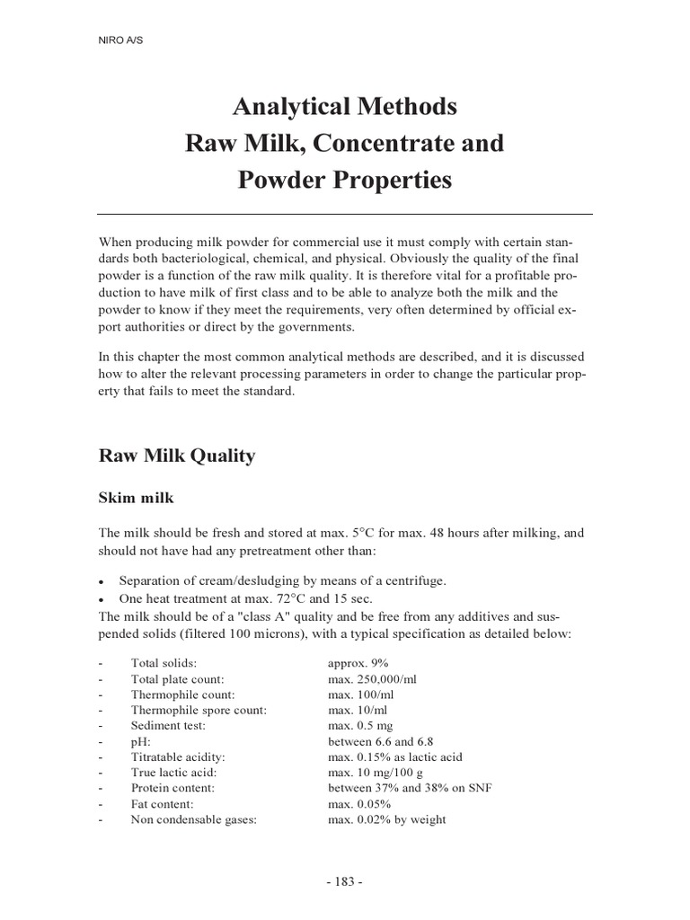 en_Milk-Powder-Technology-Book_4_Analytical-Methods (1) | PDF | Milk ...