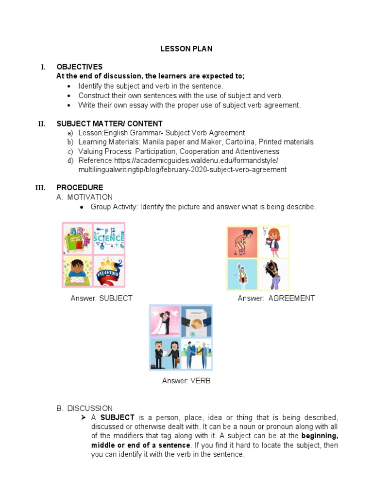 LP Subject Verb Agreement | PDF | Grammatical Number | Subject (Grammar)