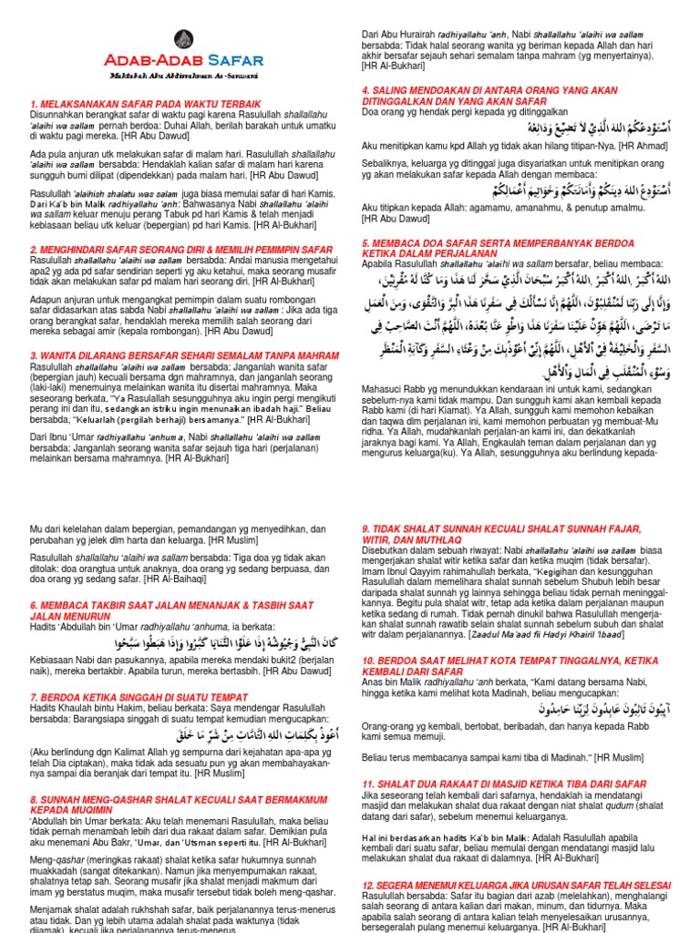 Adab-Adab Safar - For Share | PDF