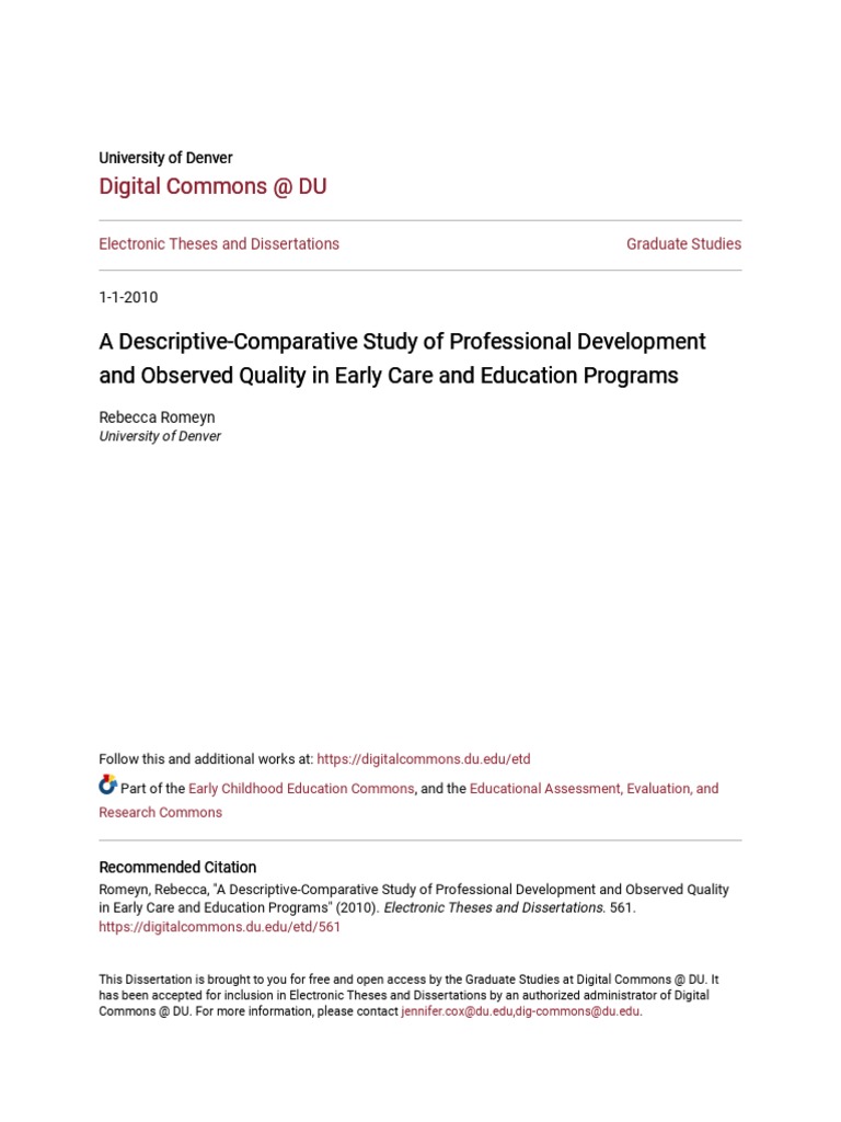 A Descriptive-Comparative Study of Professional Development and O | PDF ...