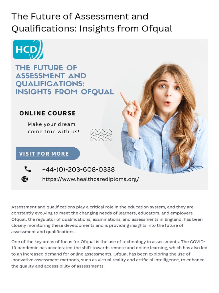 The Future of Assessment and Qualifications Insights From Ofqual | PDF ...