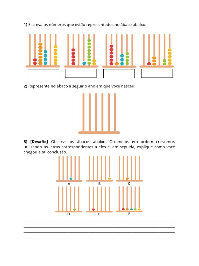 Atividades Ábaco 1 | PDF