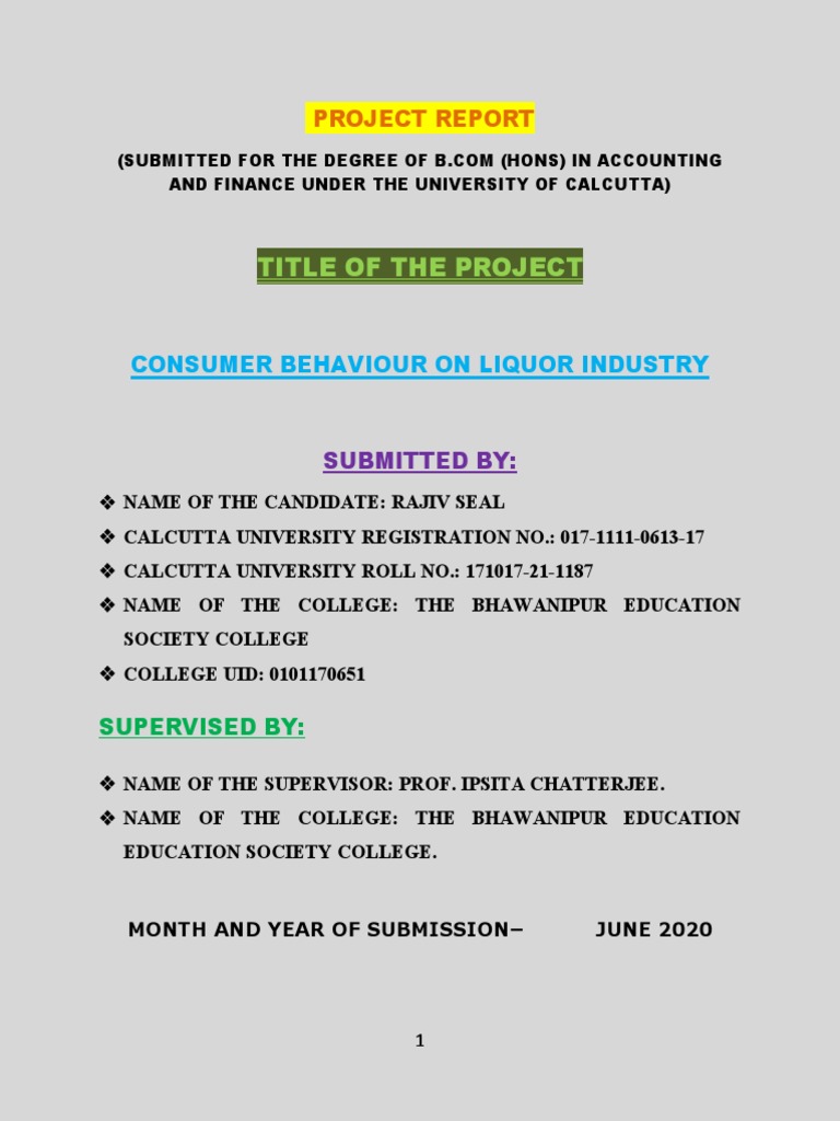 Project Report Final 55 Submit | PDF | Alcoholic Beverages | Behavior