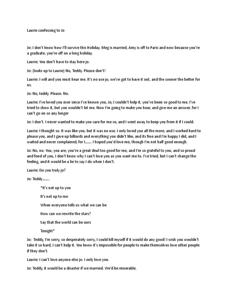 Laurie Confessing To Jo | PDF