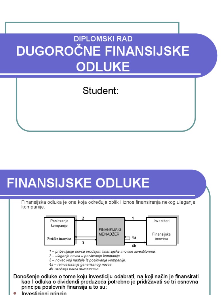 Dugoročne Fin Odluke PP | PDF