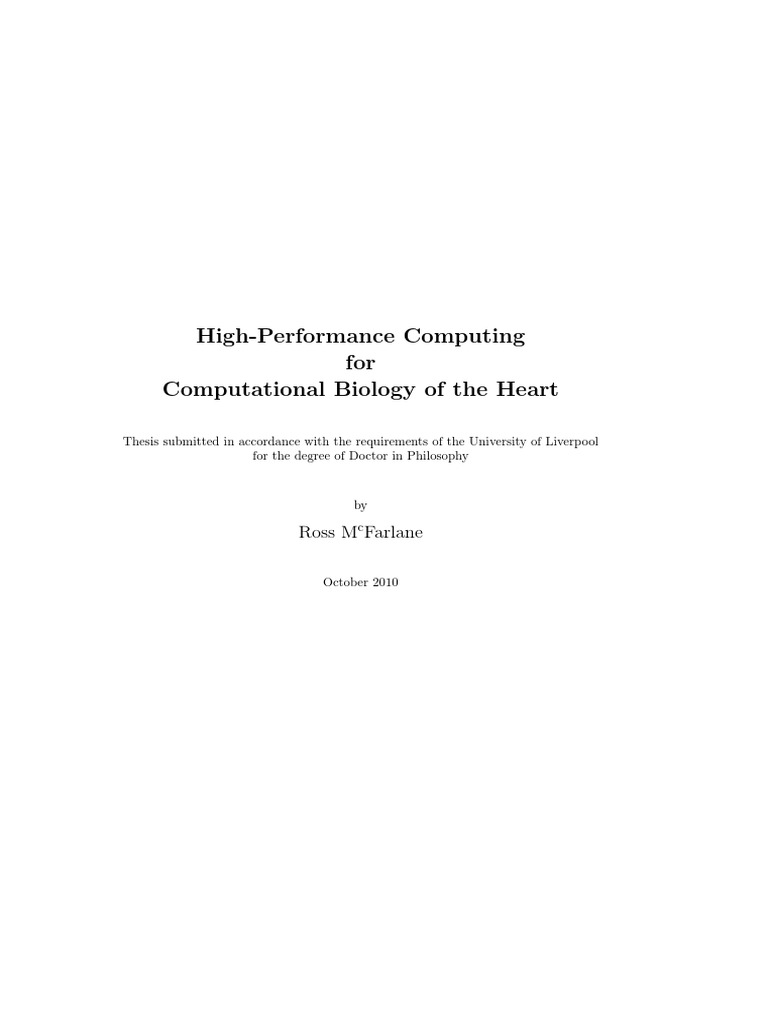 Ross McFarlane - High Performance Computing For Computational Biology ...