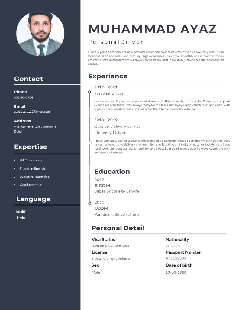 Ayaz CV | Download Free PDF | Transport