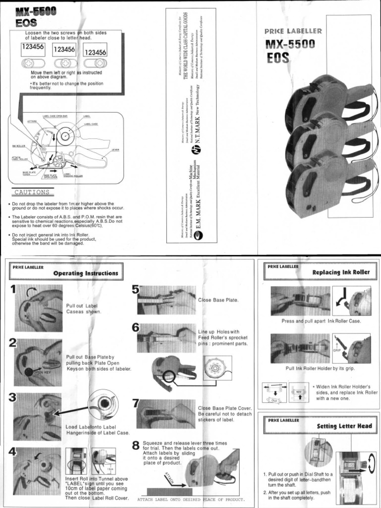 Price Labeller Operating Instructions | PDF | Manufactured Goods ...