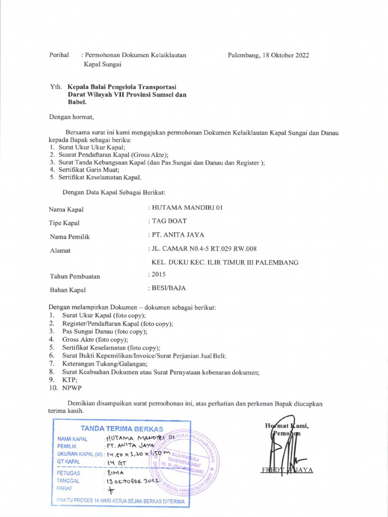 Data Kapal Tb. HM 01 | PDF