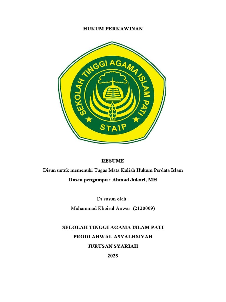 Resume Hukum Perdata (Perkawinan) | PDF