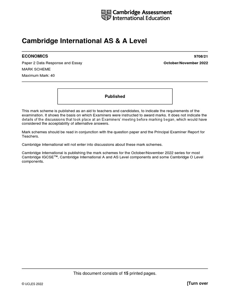 Cambridge International AS & A Level: Economics | PDF | Demand ...
