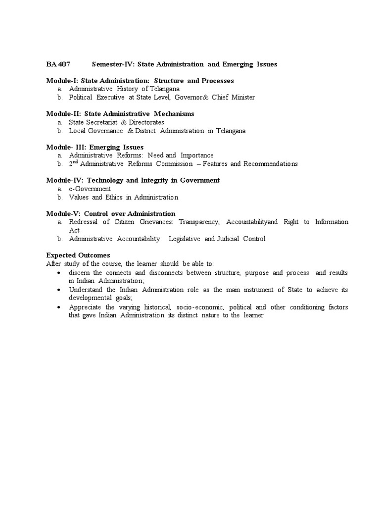State Administration: Structure & Issues | PDF