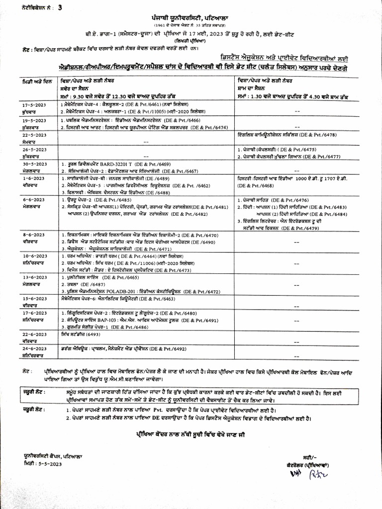 BA Sem-2 (Distance Education & Private) Notification No. 305-05-2023,06 ...