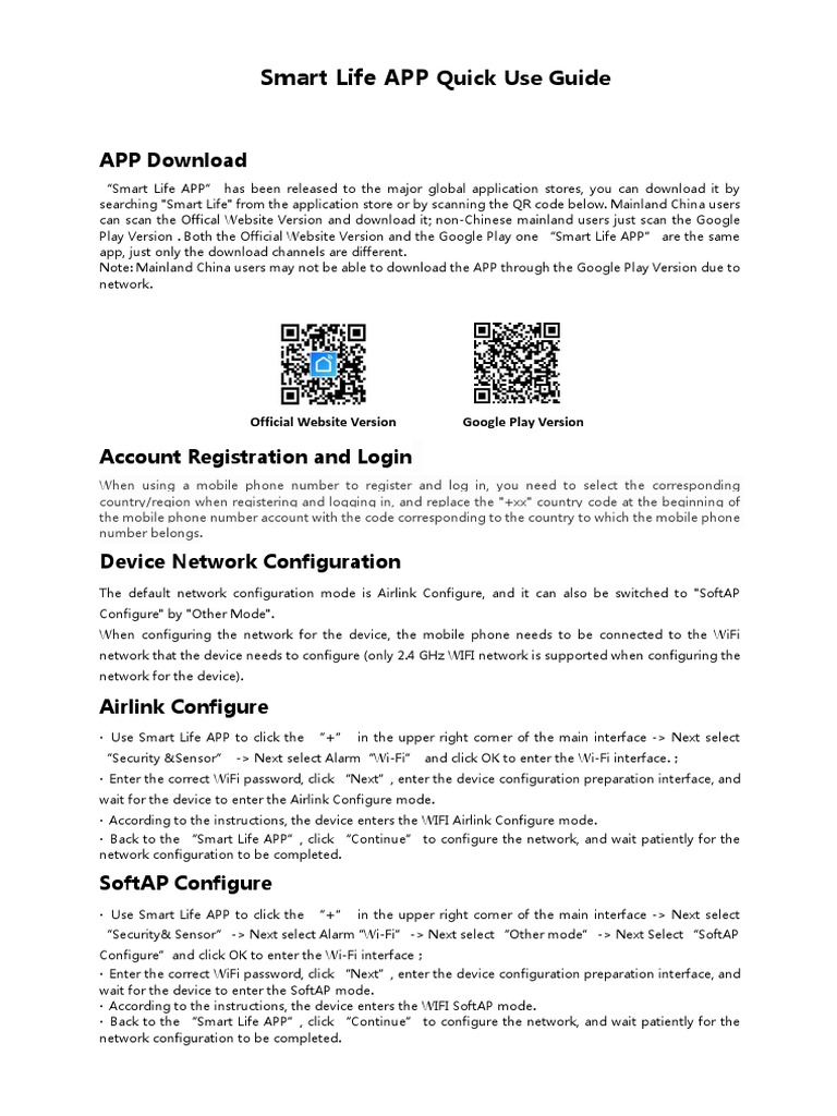 Smart Life App Quick Use Guide | PDF | Wi Fi | Google Play