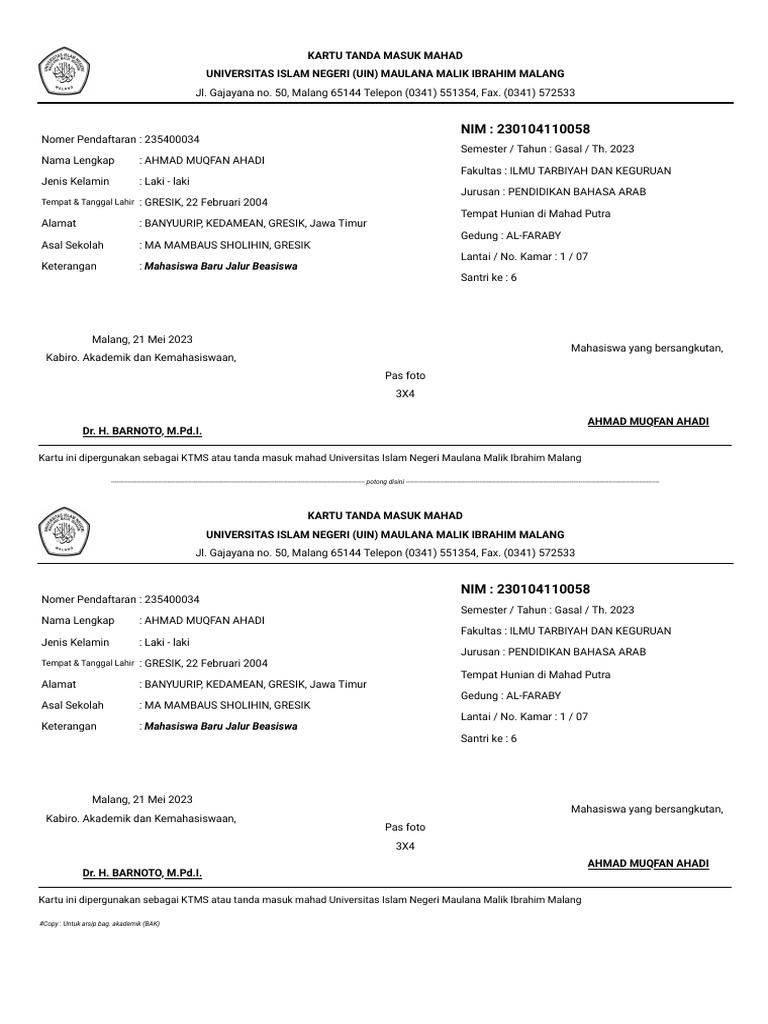 Https Verifikasi - Uin-Malang - Ac.id Cetak-Ktmm | PDF