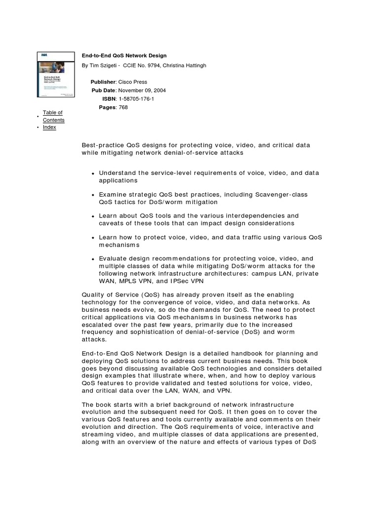 End To End Qos Network Design 2004 Unpw Pdf Quality Of Service Virtual Private Network