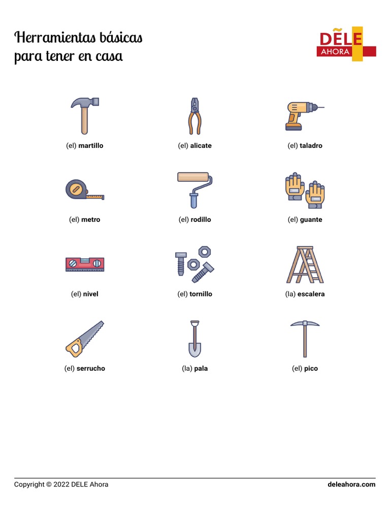 Herramientas Basicas para Tener en Casa Imprimible | PDF