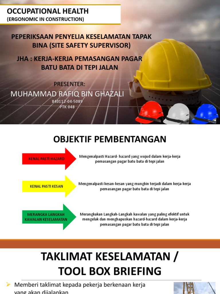 Muhammad Rafiq Bin Ghazali Final Slide - Ergonomik in Construction | PDF