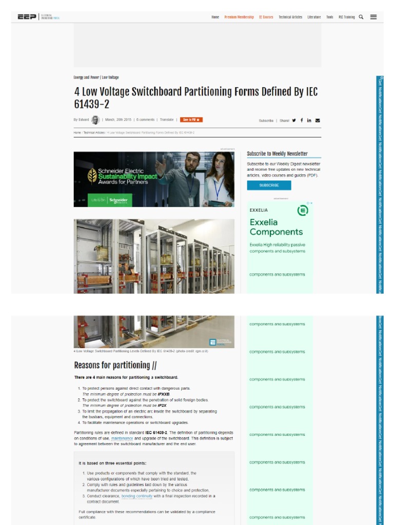 SwitchBoardPArtitioning Forms IEC 61439-2 | PDF