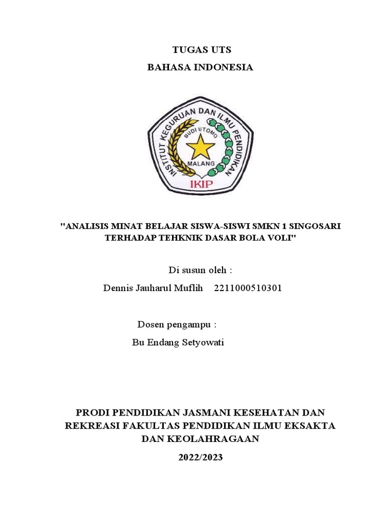 Perkembangan Teknik Servis Bola Voli | PDF | Karier & Perkembangan ...
