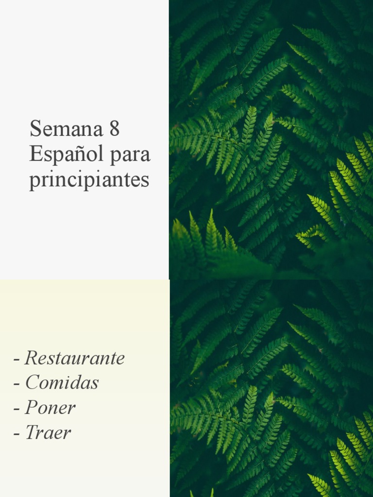 Español Básico en Restaurantes | PDF | Preparación de comida y bebida ...
