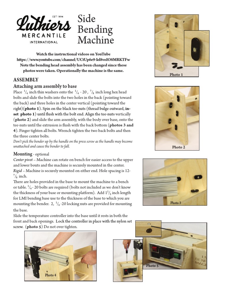 Lmi Bending Machine Molds New | PDF | Screw | Mechanical Engineering