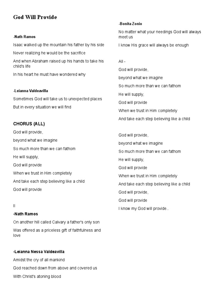 God Will Provide LYRICS | PDF