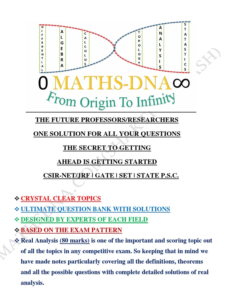 Real Analysis Maths-Dna | PDF | Set (Mathematics) | Sequence