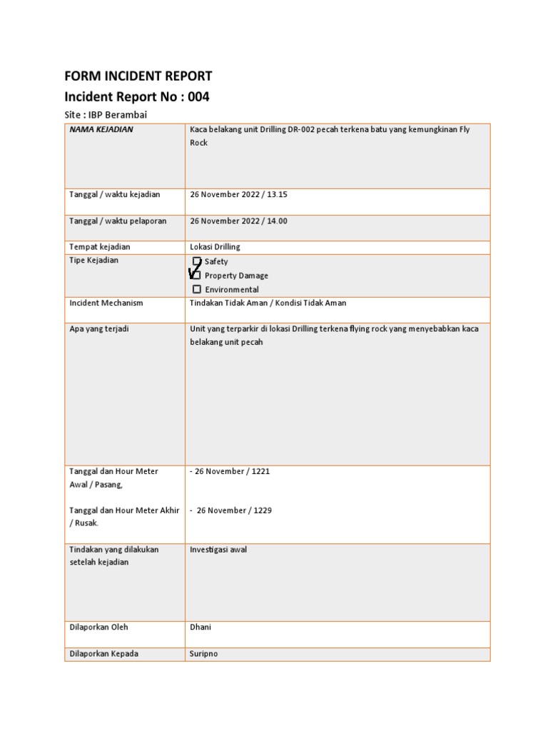 004 - Incident Report | PDF