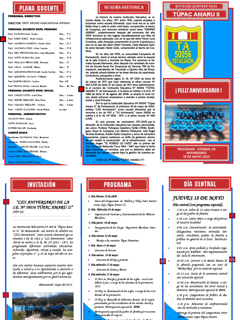 Triptico para El Aniversario | PDF