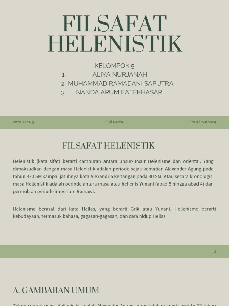 Filsafat dan Kebudayaan Helenistik | PDF | Agama & Spiritualitas