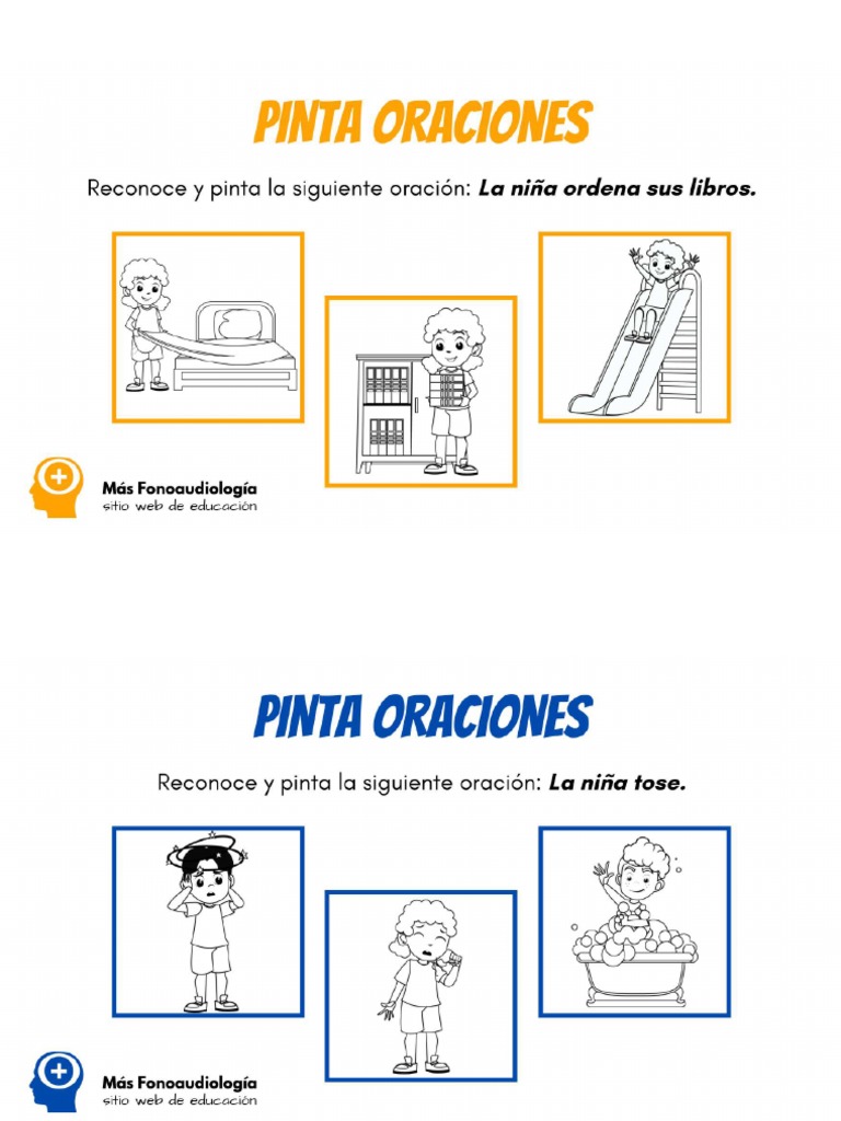 Comprension y Formacion de Oraciones Simples Bonita Actividad Pintamos ...