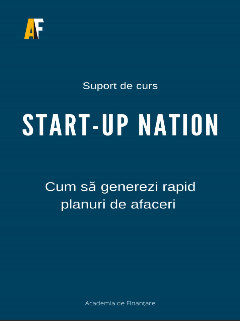Suport de Curs Start-Up Nation | PDF