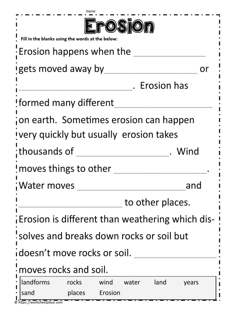 Erosion Worksheet | PDF