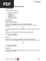 Grade 12 Electric Circuits Notes Summarized | PDF | Electrical ...