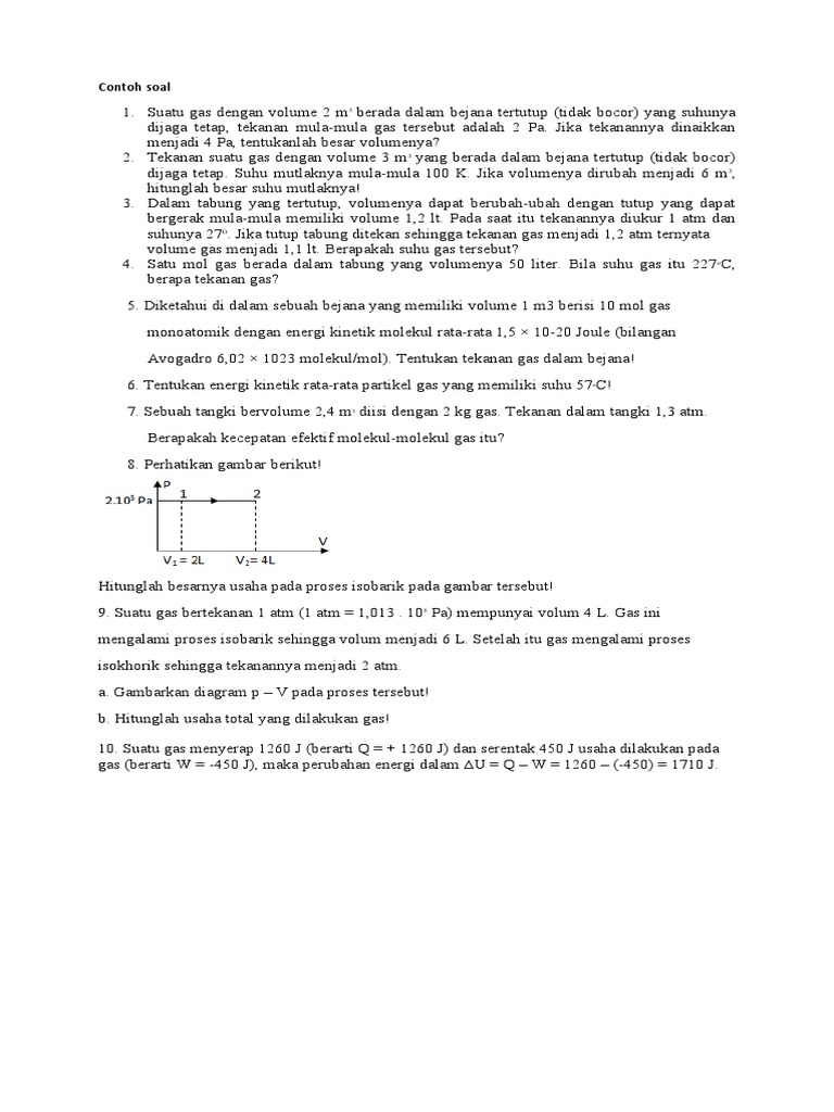 Contoh Soal Teori Gas Ideal | PDF