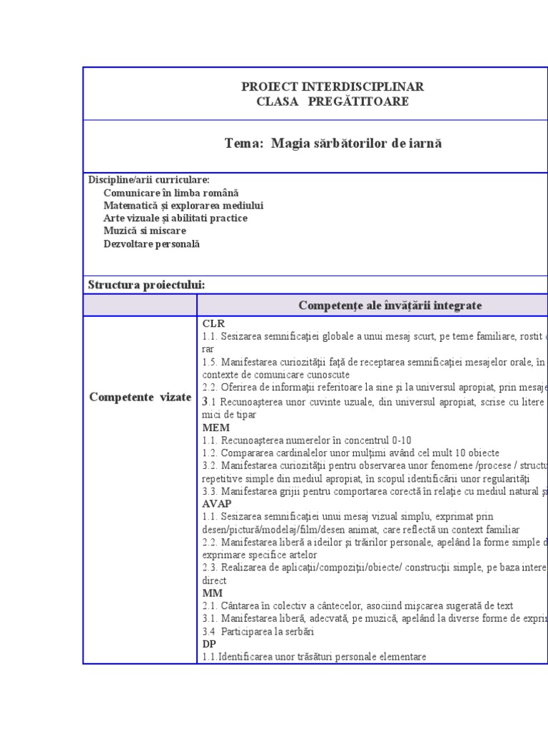 Proiect Interdisciplinar | PDF