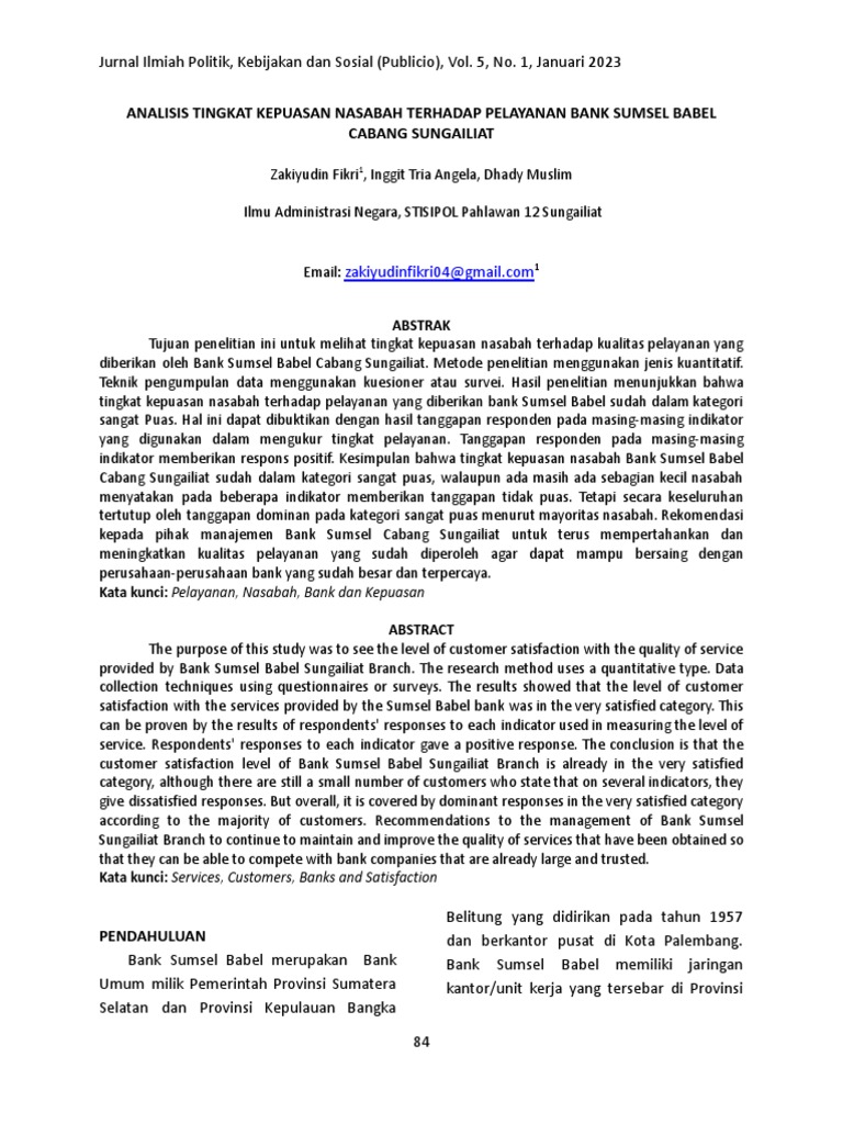 Jurnal UPM Probolinggo - Analisis Kepuasan Nasabah - Zaki, Inggit ... Jurnal UPM Probolinggo - Analisis Kepuasan Nasabah - Zaki, Inggit ...