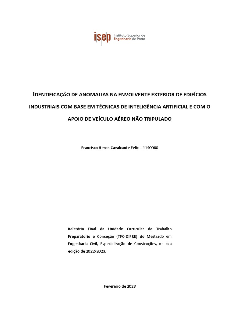 Relatorio TP - DIPRE - 1190080 | PDF | Ciência cognitiva | Informática