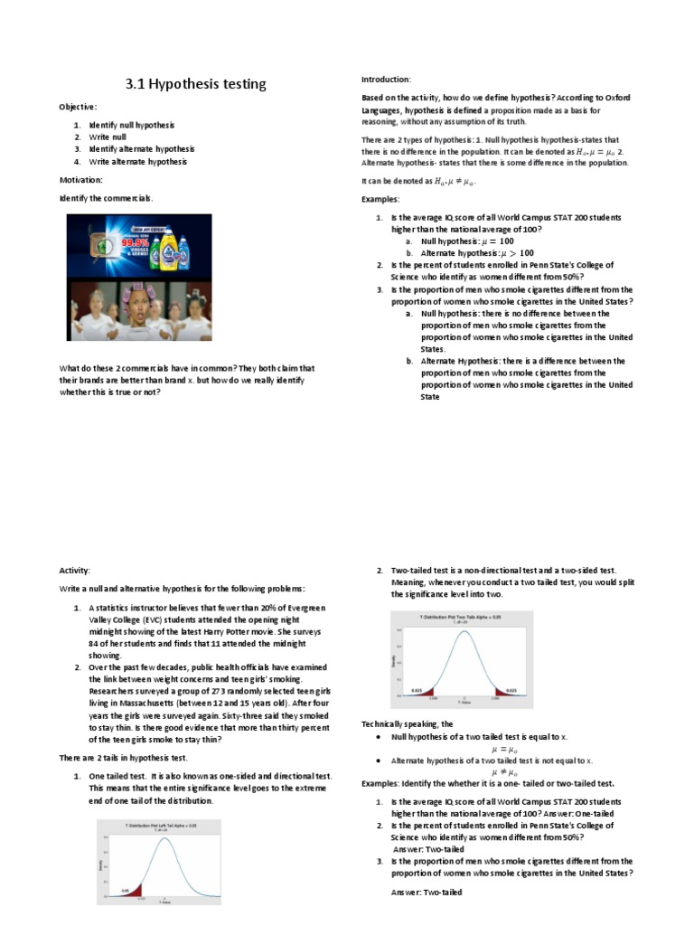 Stat Module 3 1 | PDF | Student's T Test | Null Hypothesis