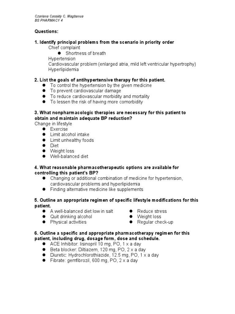 CLIN PHARM-case Study | Download Free PDF | Hypertension | Clinical ...
