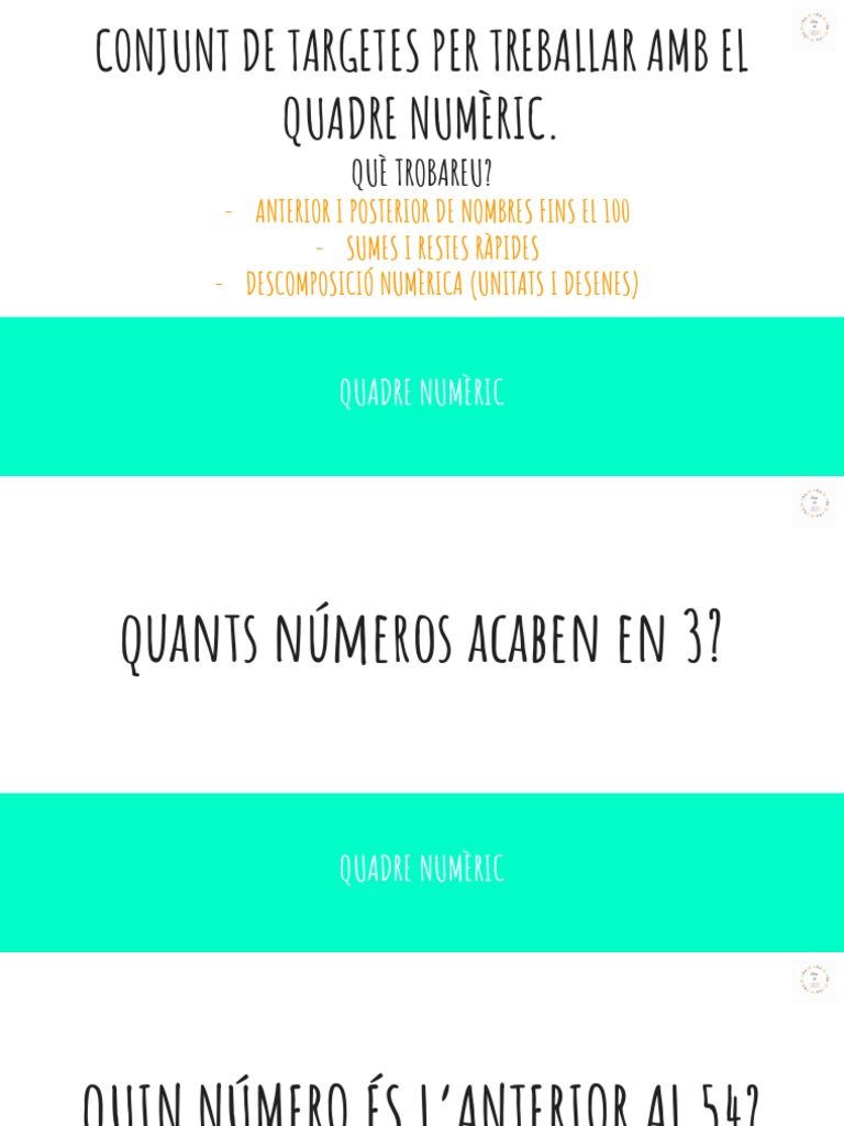 Activitats Quadre Numèric | PDF