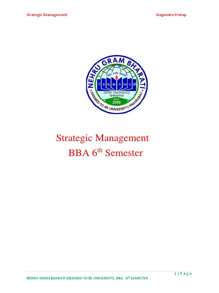 BBA 6th Sem Strategic Management Notes | PDF | Financial Capital ...