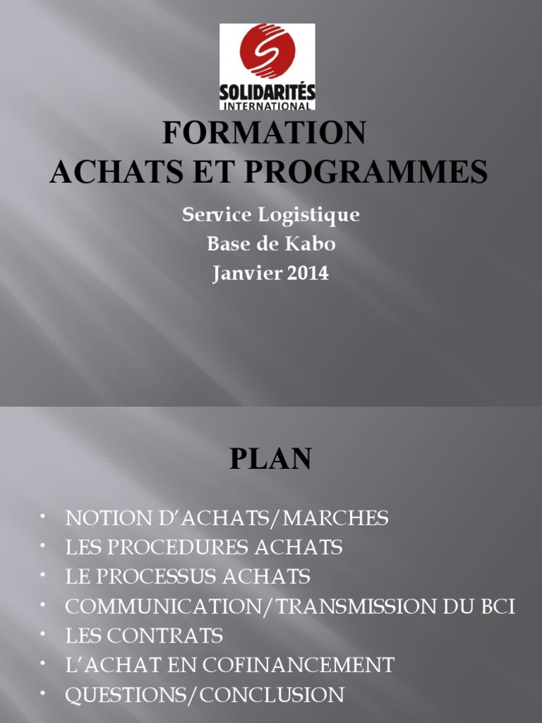 Formation Achats Et Pragrammes Kabo | PDF | Économie | Commercialisation