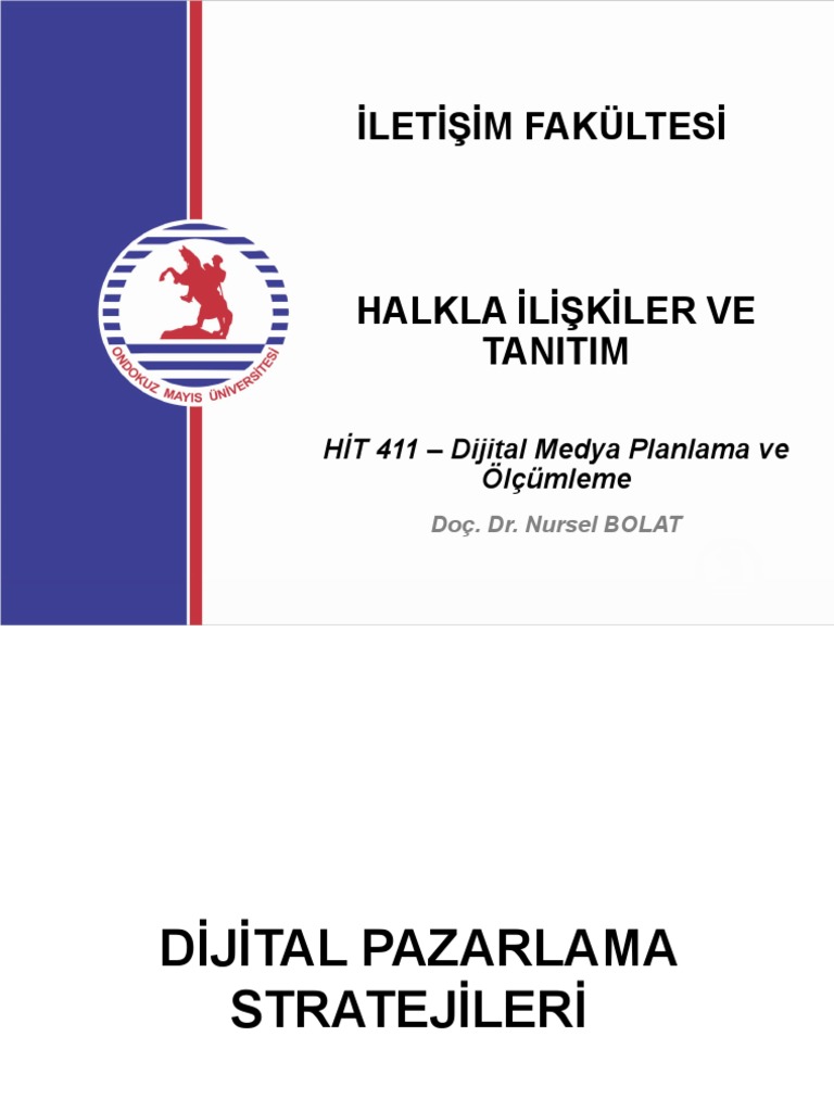 Di̇ji̇tal Pazarlama Strateji̇leri̇ - Ders 7 | PDF