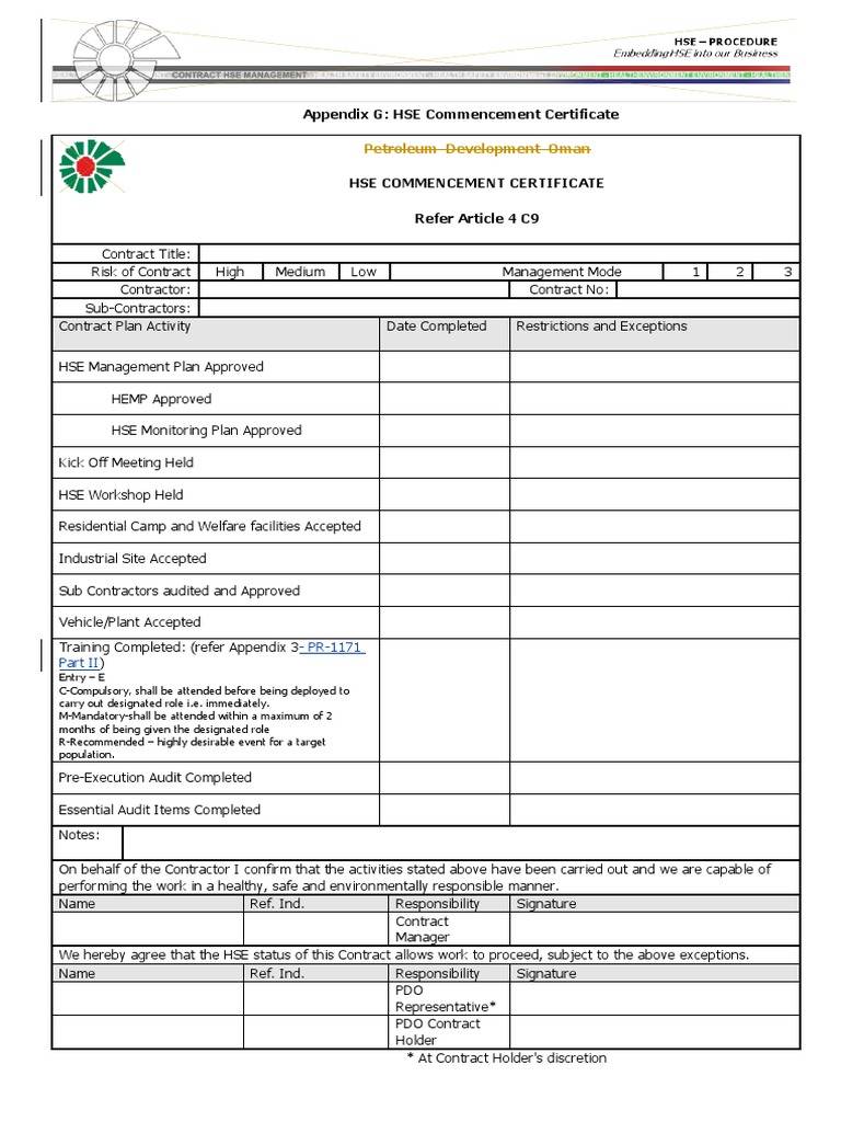 Appendix G-H SE Commencement Certificate | PDF