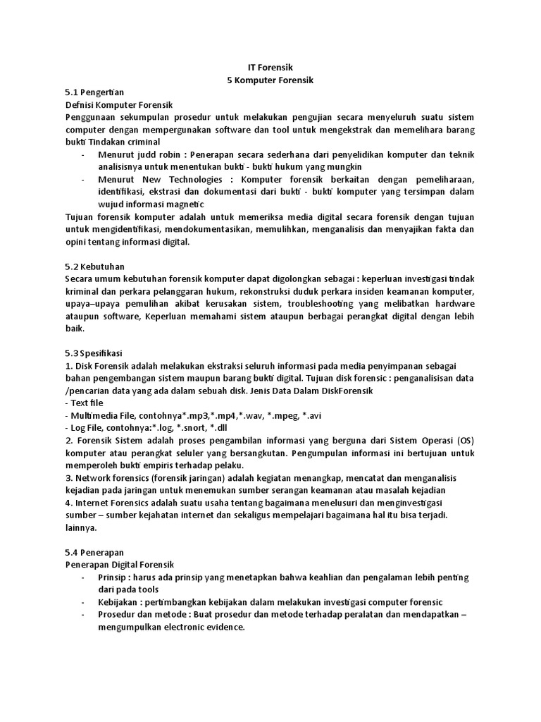 Panduan Lengkap Forensik Komputer | PDF