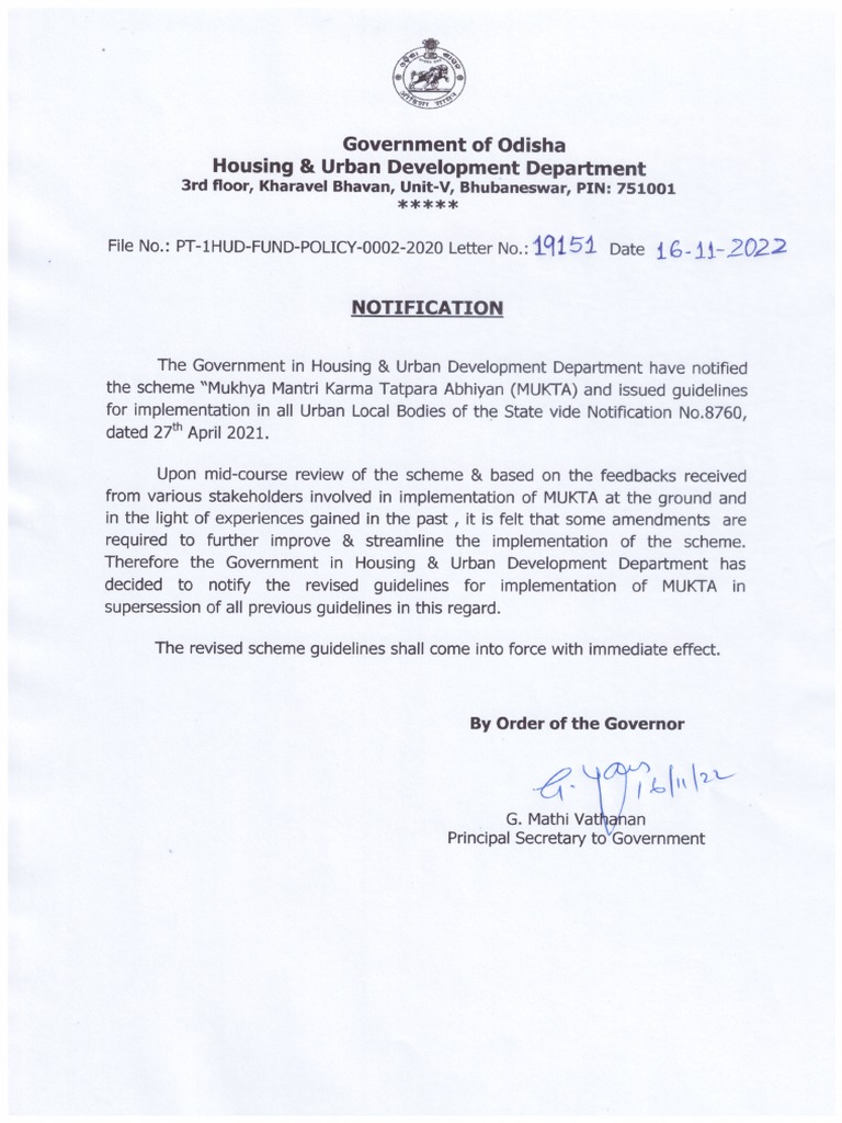 Notification No.19151 - Revised Guidelines MUKTA | PDF | Audit ...