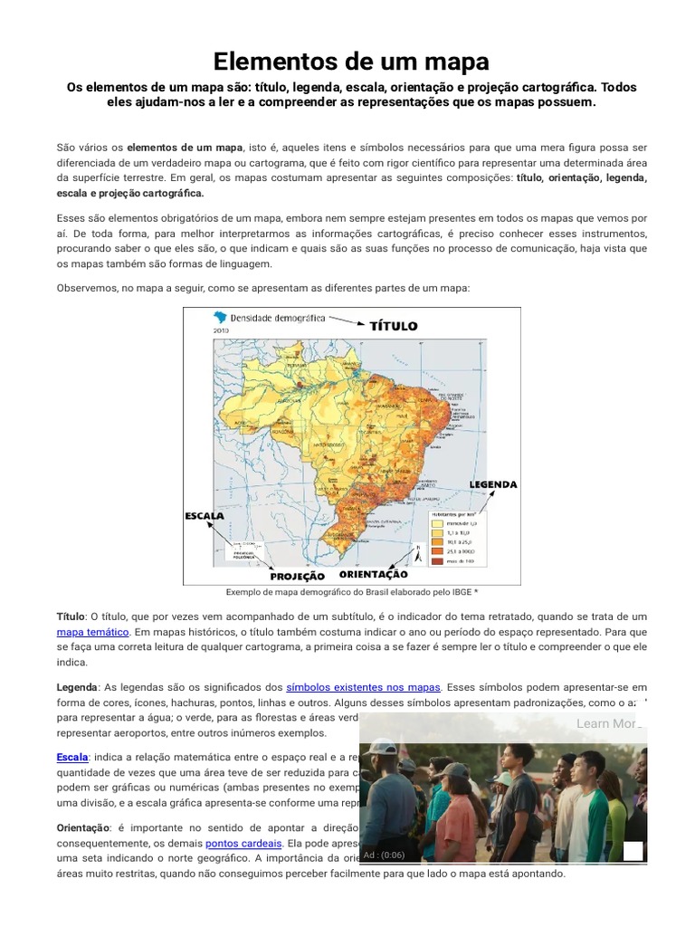 Elementos de Um Mapa. Quais São Os Elementos de Um Mapa - Brasil Escola ...